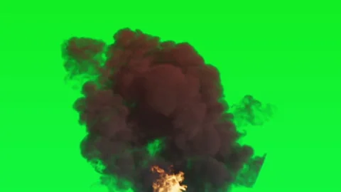 Animation Of Fire Ball Explosion On Gree... | Stock Video | Pond5
