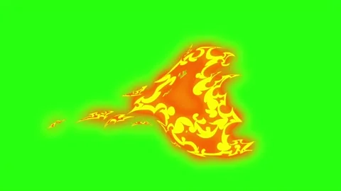 Animation fire effect on green screen ba... | Stock Video | Pond5