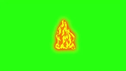 Animation fire effect on green screen ba... | Stock Video | Pond5