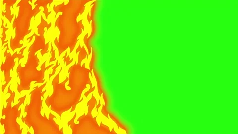 Animation fire effect on green screen ba... | Stock Video | Pond5