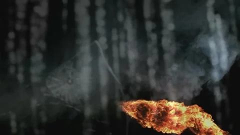Animation of fire flames over trees in f... | Stock Video | Pond5