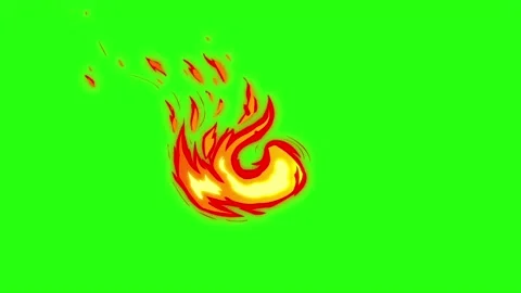 Animation fire on green screen backgroun... | Stock Video | Pond5
