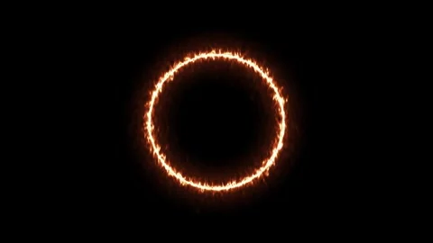 Animation of fire ring on black backgrou... | Stock Video | Pond5