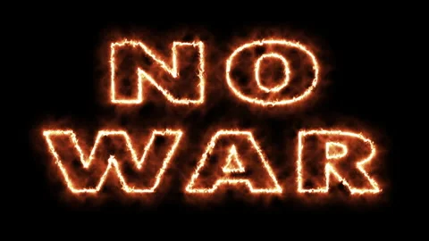 Animation Fire Text No War On Black Back... | Stock Video | Pond5