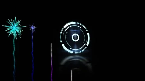 Animation of fireworks and snowflakes on... | Stock Video | Pond5