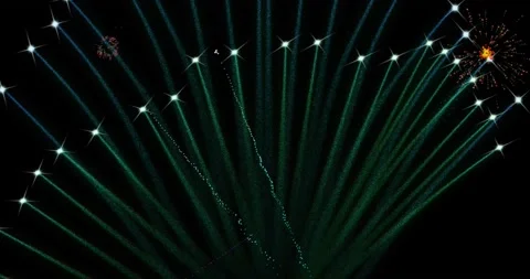 Animation of fireworks on black backgrou... | Stock Video | Pond5