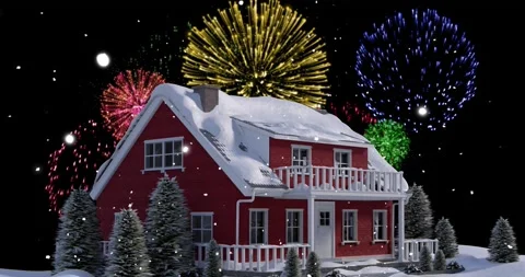 Animation of fireworks exploding over ho... | Stock Video | Pond5