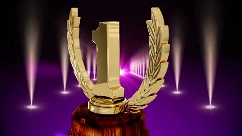 Animation of first place award trophy at... | Stock Video | Pond5