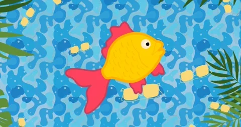 Animation of fish swimming on blue water... | Stock Video | Pond5