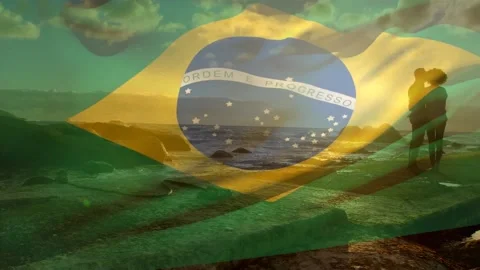 Animation of flag of brasil over african... | Stock Video | Pond5