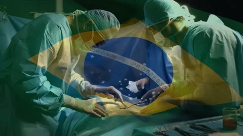 Animation of flag of brasil waving over ... | Stock Video | Pond5