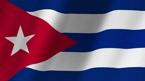 Animation of the flag of Cuba waving in ... | Stock Video | Pond5