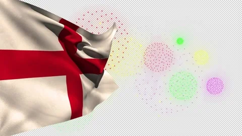 Animation of flag of england over shapes... | Stock Video | Pond5