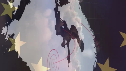 Animation of flag of european union and ... | Stock Video | Pond5