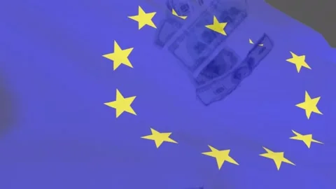 Animation of flag of european union over... | Stock Video | Pond5