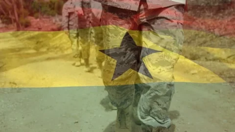 Animation of flag of ghana over diverse ... | Stock Video | Pond5