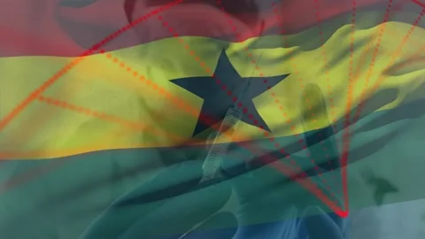 Animation of flag of ghana waving over d... | Stock Video | Pond5