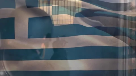 Animation of flag of greece waving over ... | Stock Video | Pond5