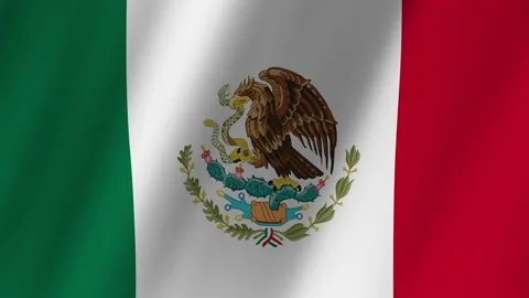Animation of the flag of Mexico waving i... | Stock Video | Pond5