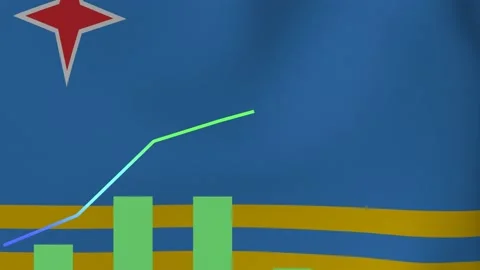 Animation Flag in wind with chart overla... | Stock Video | Pond5