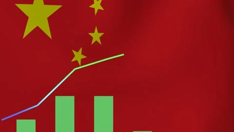 Animation Flag in wind with chart overla... | Stock Video | Pond5