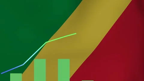 Animation Flag in wind with chart overla... | Stock Video | Pond5