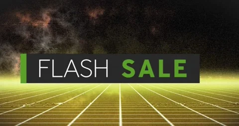 Animation of flash sale text over grid o... | Stock Video | Pond5