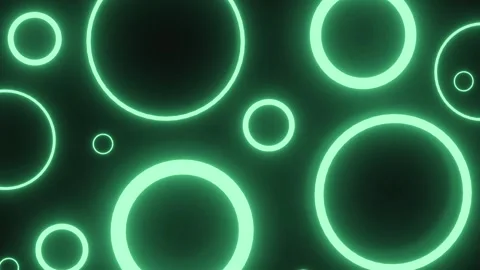 Animation of flashing green neon rings o... | Stock Video | Pond5