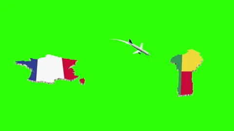 Animation Of Flight From FRANCE to BENI... | Stock Video | Pond5