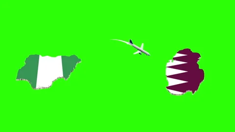 Animation Of Flight From NIGERIA To QAT... | Stock Video | Pond5