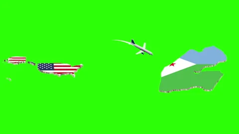 Animation Of Flight From USA To DJIBOUT... | Stock Video | Pond5