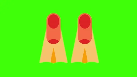 Animation of flippers icon on a green sc... | Stock Video | Pond5