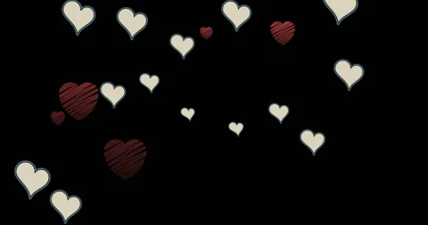 Animation of floating and falling hearts... | Stock Video | Pond5