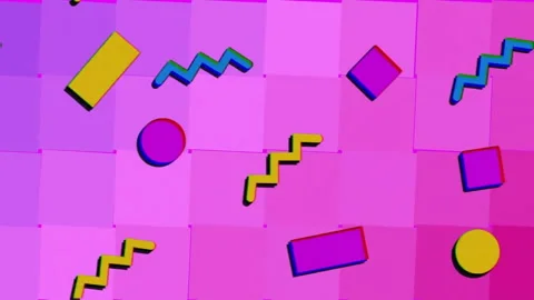 Animation of floating colourful shapes m... | Stock Video | Pond5
