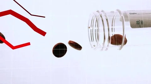 Animation of floating diagrams over fall... | Stock Video | Pond5