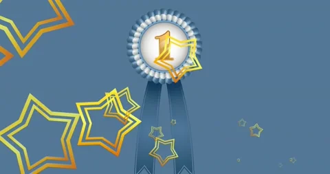 Animation of floating golden start and 1... | Stock Video | Pond5