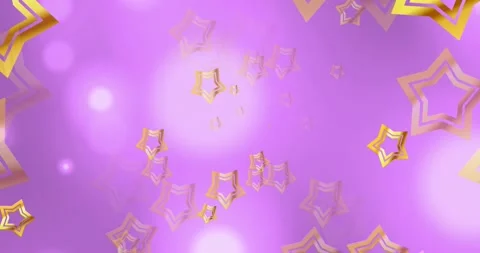 Animation of floating golden start on pi... | Stock Video | Pond5