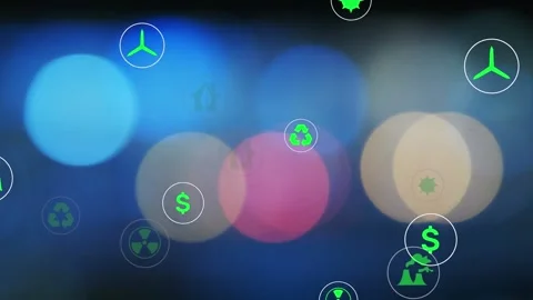 Animation of floating icon in circles ov... | Stock Video | Pond5