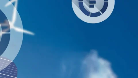 Animation of floating icons with graphs ... | Stock Video | Pond5