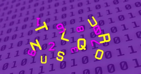 Animation of floating letters and number... | Stock Video | Pond5