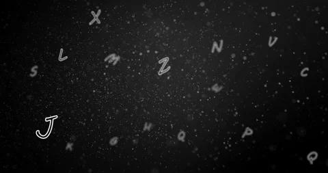 Animation of floating letters on black b... | Stock Video | Pond5