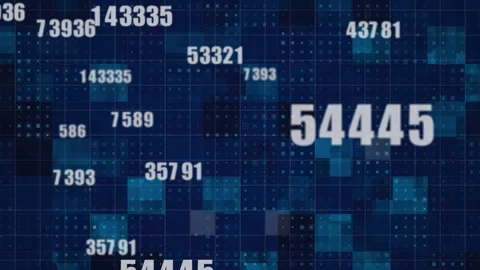 Animation of floating numbers with blue ... | Stock Video | Pond5