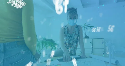 Animation of floating numbers with colle... | Stock Video | Pond5