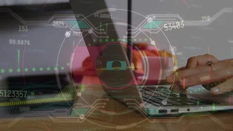 Animation of floating numbers, line grap... | Stock Video | Pond5