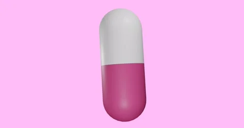 Animation of floating pill on pink backg... | Stock Video | Pond5