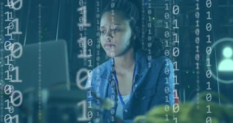 Animation of flowchart of icons, binary ... | Stock Video | Pond5