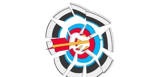 Animation of a flying arrow at a target. | Stock Video | Pond5
