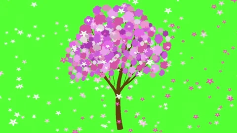 Animation of flying flowers and a cherry... | Stock Video | Pond5