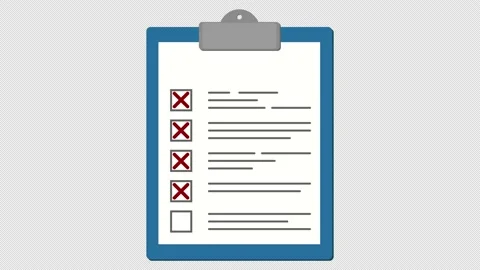 Animation footage of checklist on clipbo... | Stock Video | Pond5