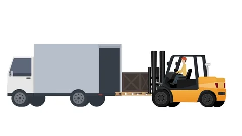 Animation of a forklift truck. A forklif... | Stock Video | Pond5